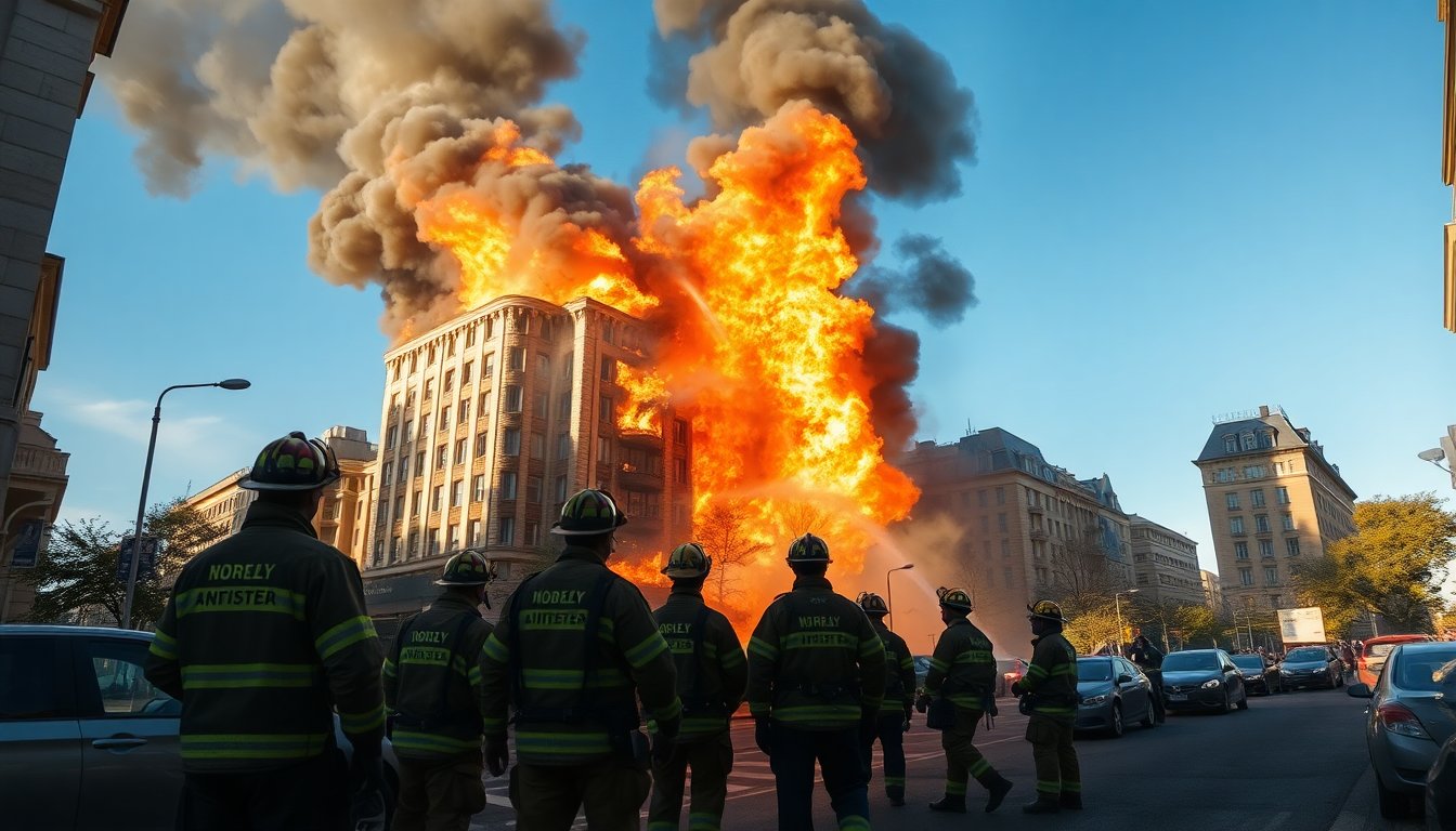Downtown fire: emergency response teams deployed | NewsHub.co.uk